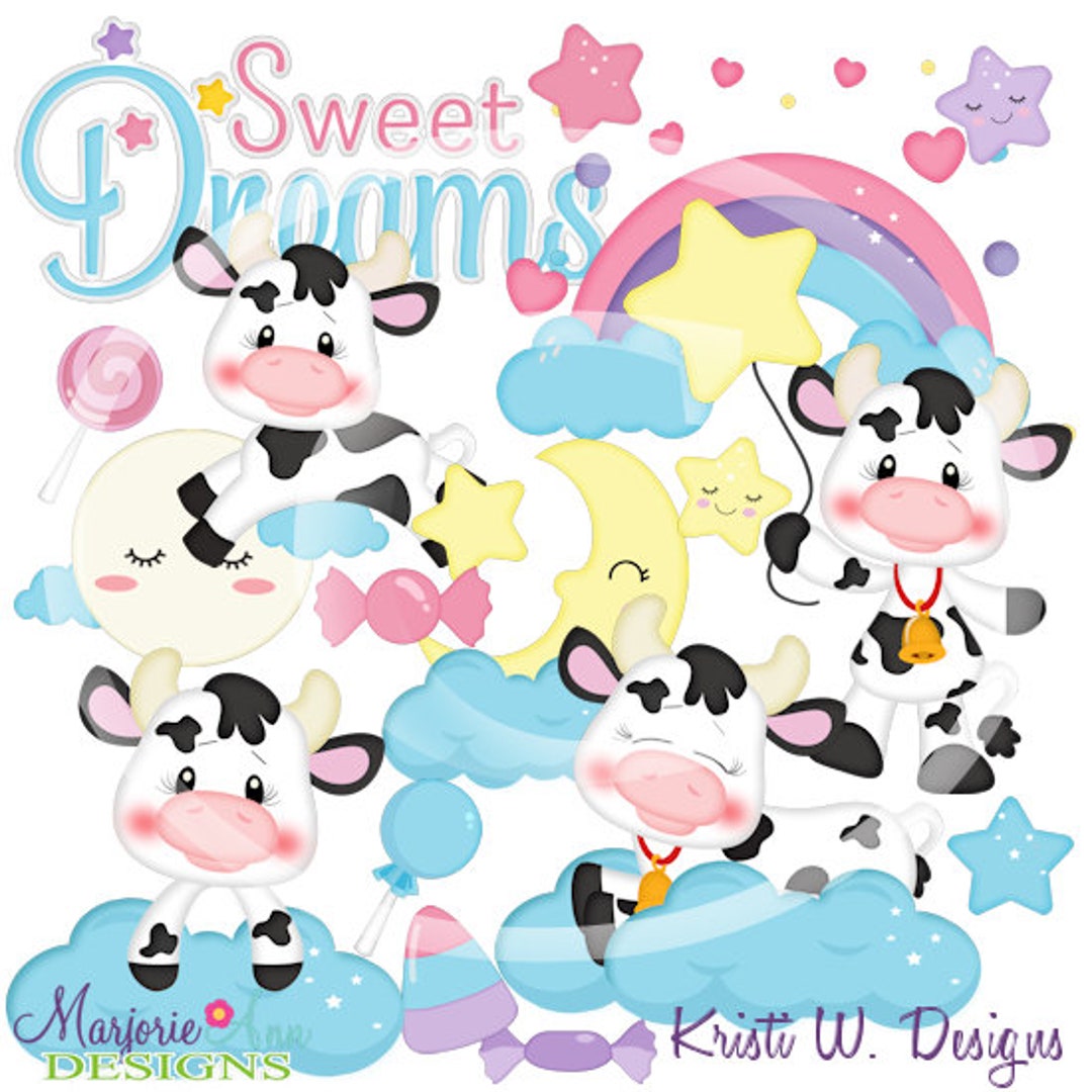 Sleepy Cows Clipart-instant Download-digital Clipart-png Clip Art ...
