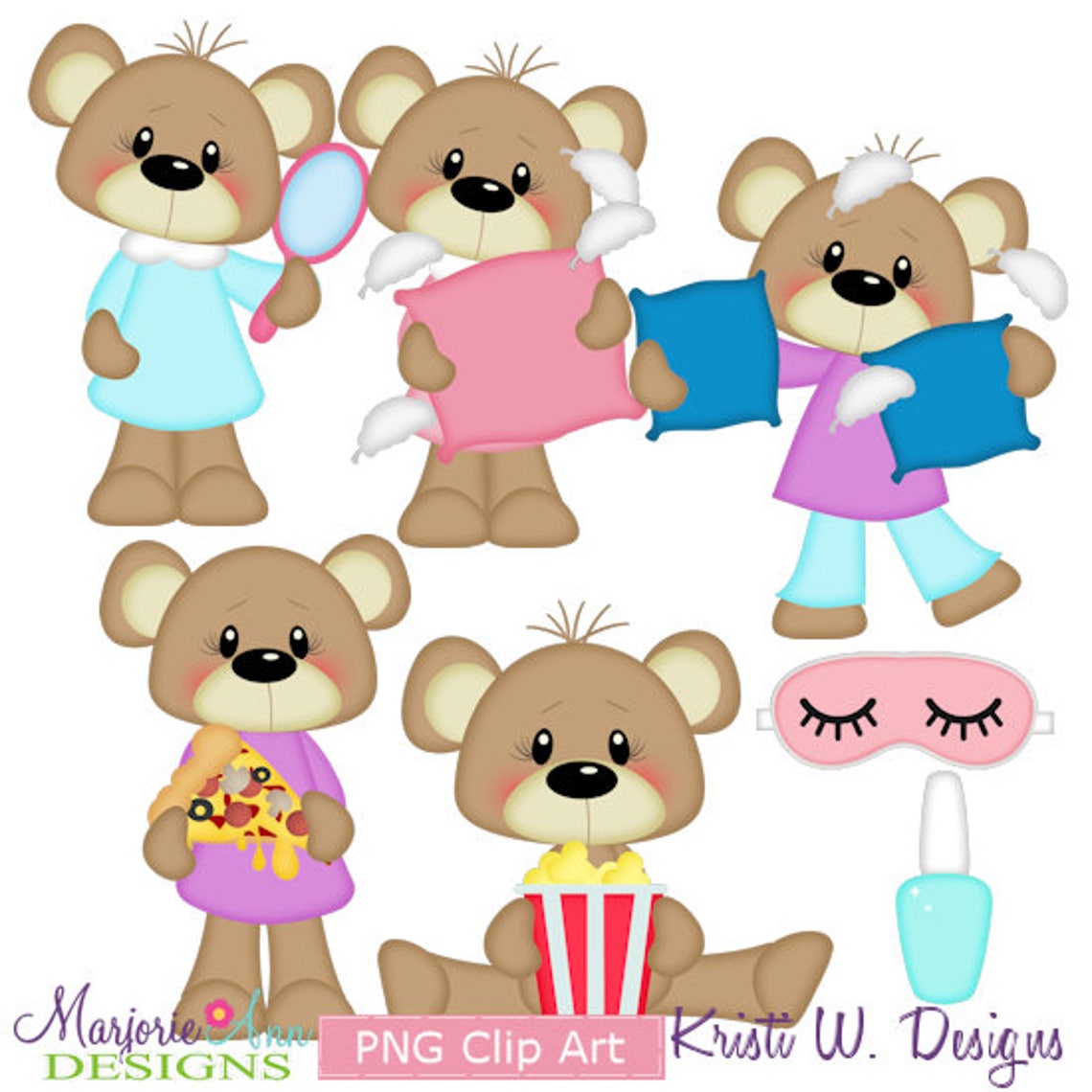 Slumber Party EXCLUSIVE Clipart-instant Download-digital - Etsy