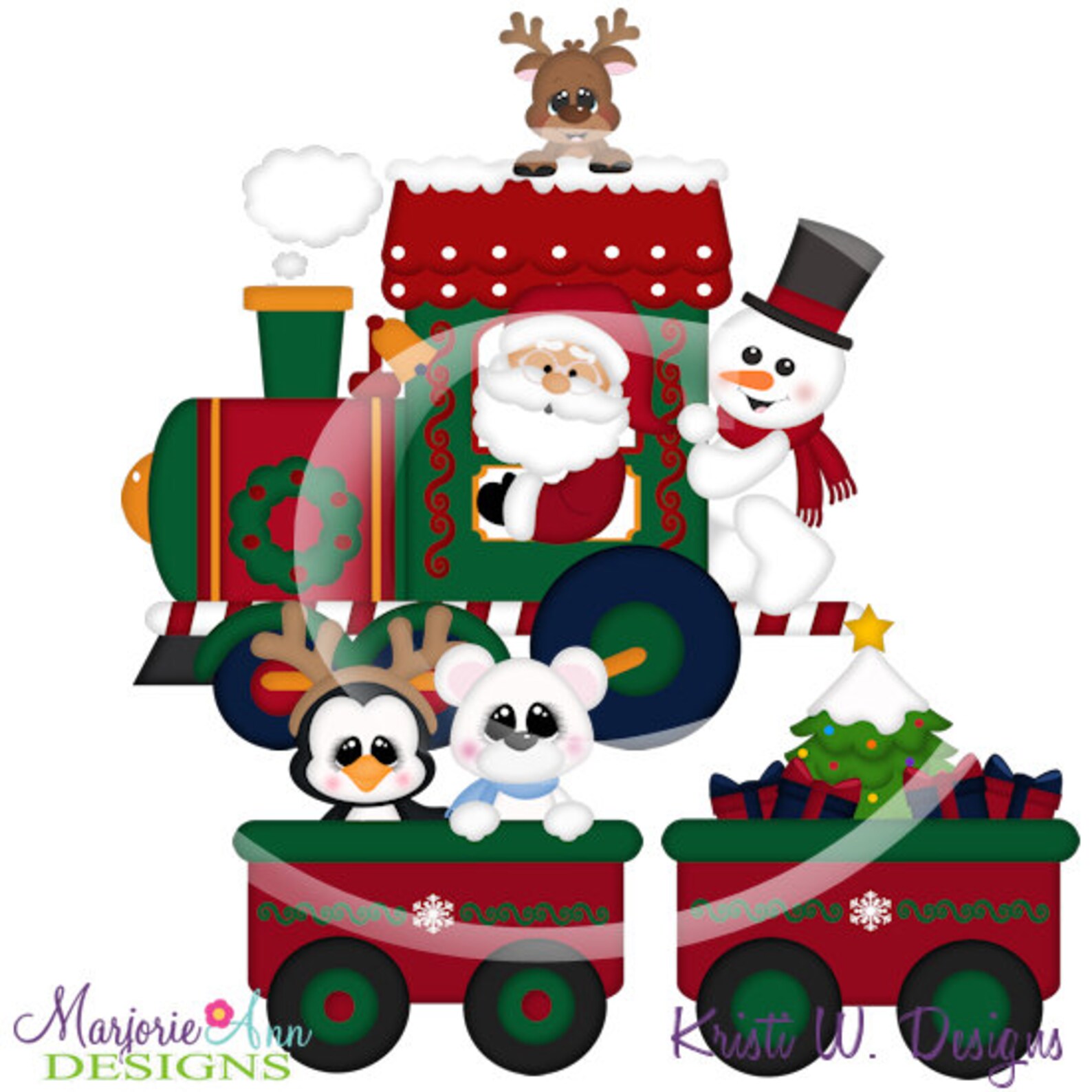 Digital Scrapbooking-santa Train Clipart-instant - Etsy