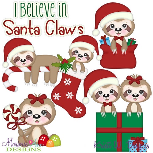 Clip Art & Image Files PNG Cute Christmas sloths baby sloth Christmas ...