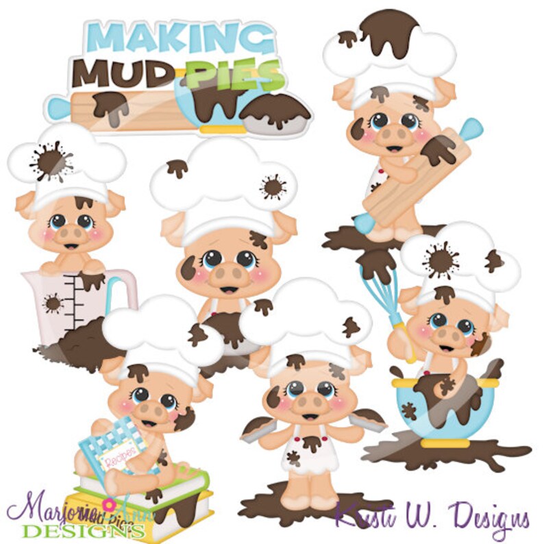 Making Mud Pies Clipart-instant Download-digital Clipart-pig - Etsy