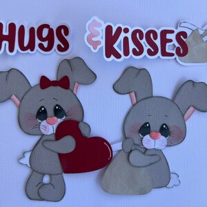 SVG Cut Files/paper Piecing/png Clip Art-hugs & Kisses Bunnies-instant ...