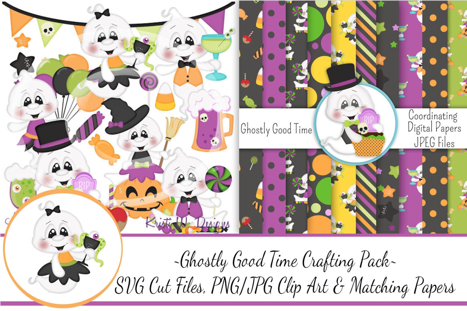 Ghostly Good Time Crafting Pack/svg Cutting Files/paper - Etsy