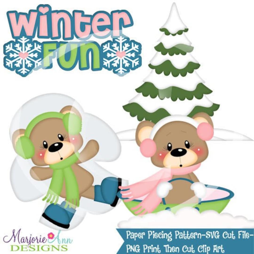SVG Cut Files Paper Piecing PNG Clip Art Franklin & Frannie Winter Fun ...