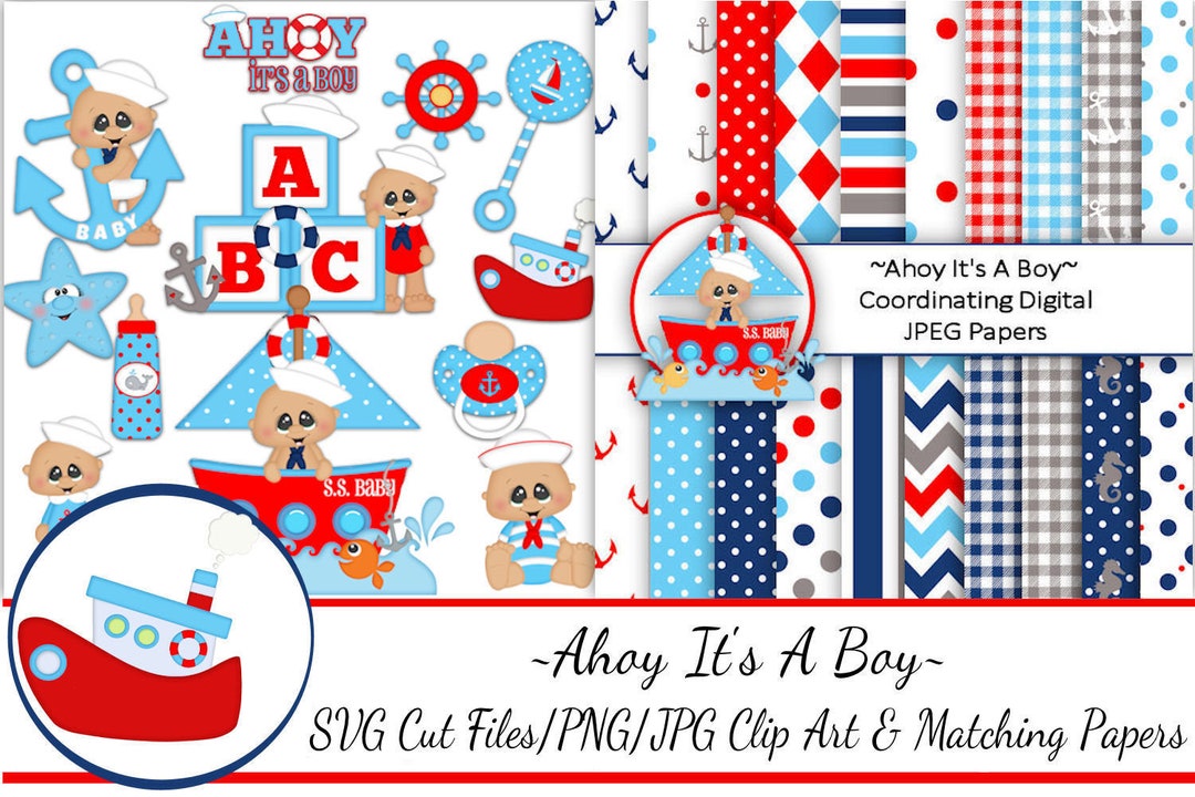 Ahoy It's A Boy Crafting Pack/svg Cutting Files/paper Piecing/clipart ...