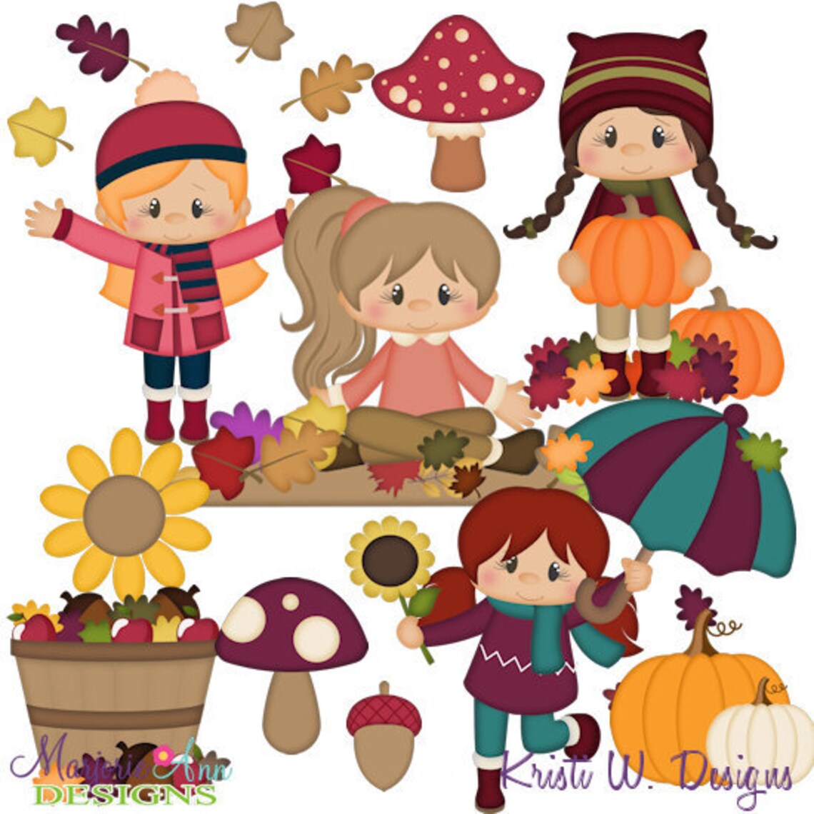 Autumn Girls Clipart-digital Clipart-png Clip Art-digital | Etsy