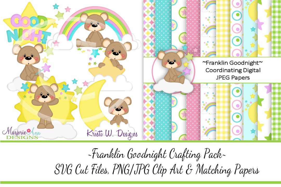 Franklin Bear Goodnight Crafting Pack/svg Cutting Files/paper Piecing ...