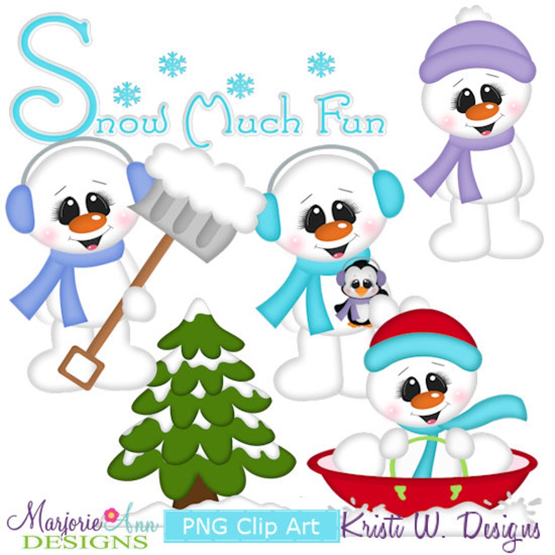 Winter Fun Snowmen Clipart-instant Download-digital Clipart-png Clip ...