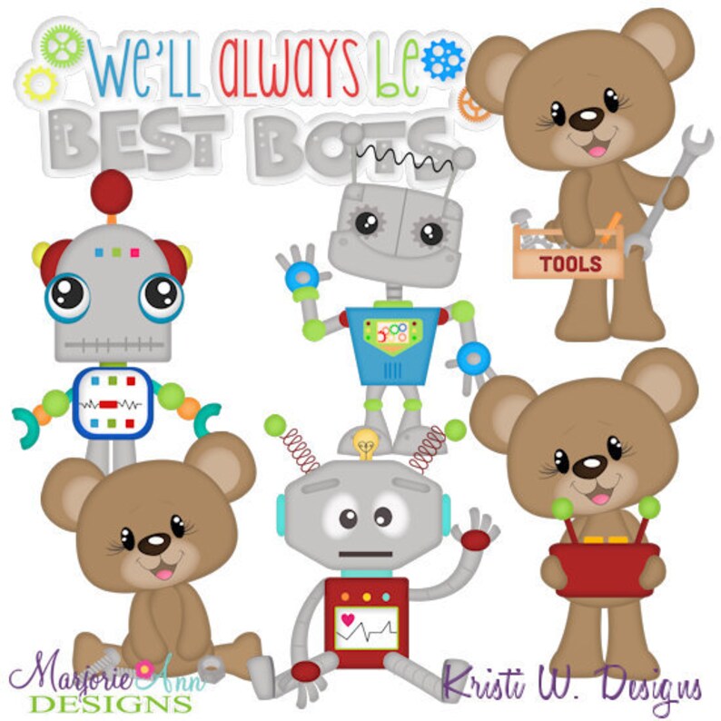 Bentley & His Bots Clip Art-instant Download-digital - Etsy
