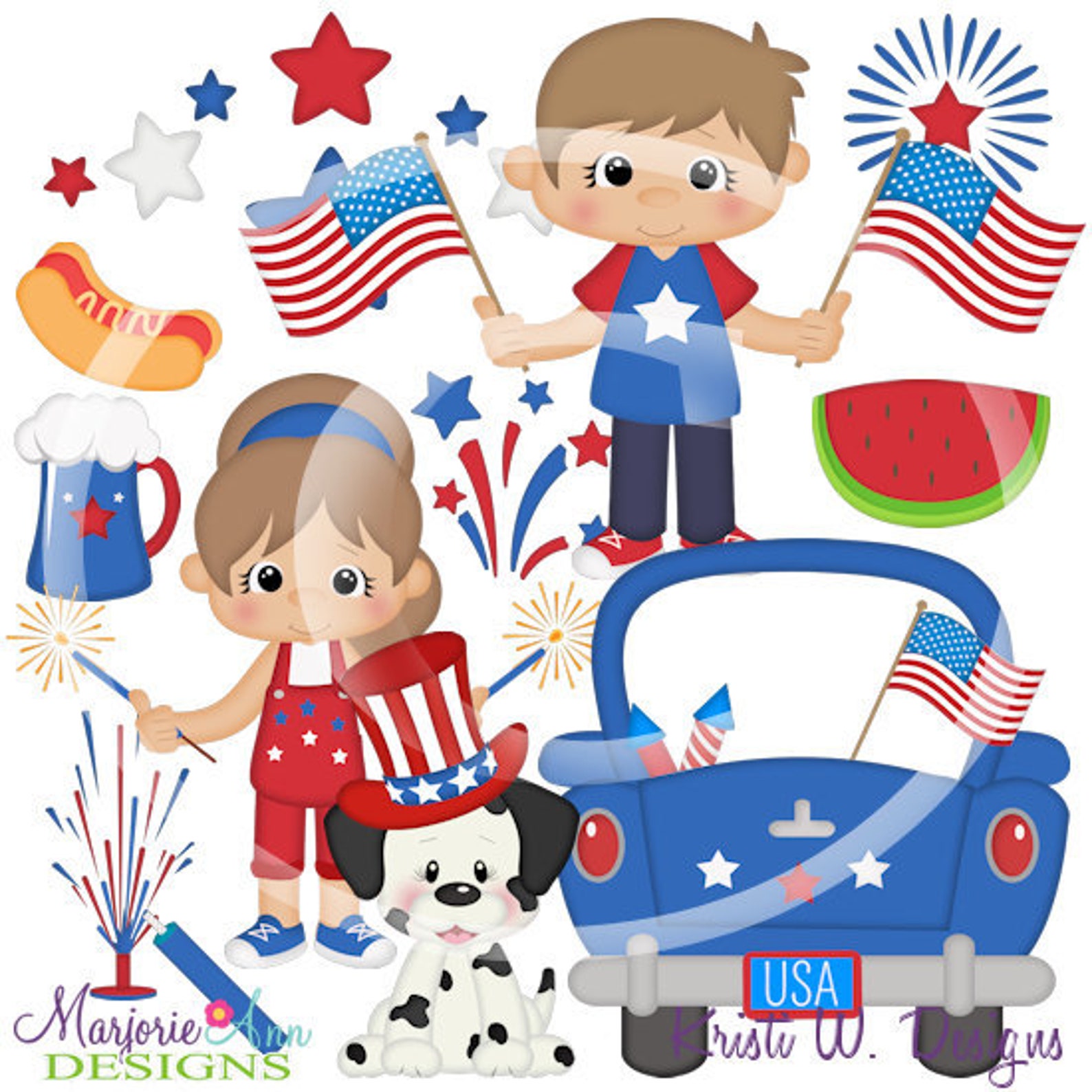 4th of July Kids Clip Art-digital Clipart-png Clip Art-digital - Etsy