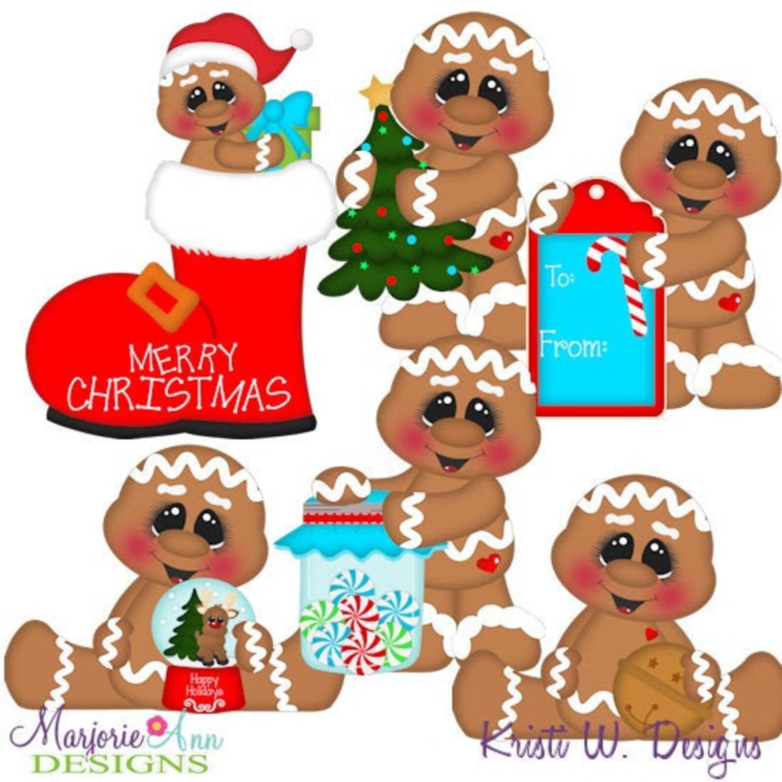 Christmas Gingers Set 2 Clipart-digital Clipart-png Clip - Etsy