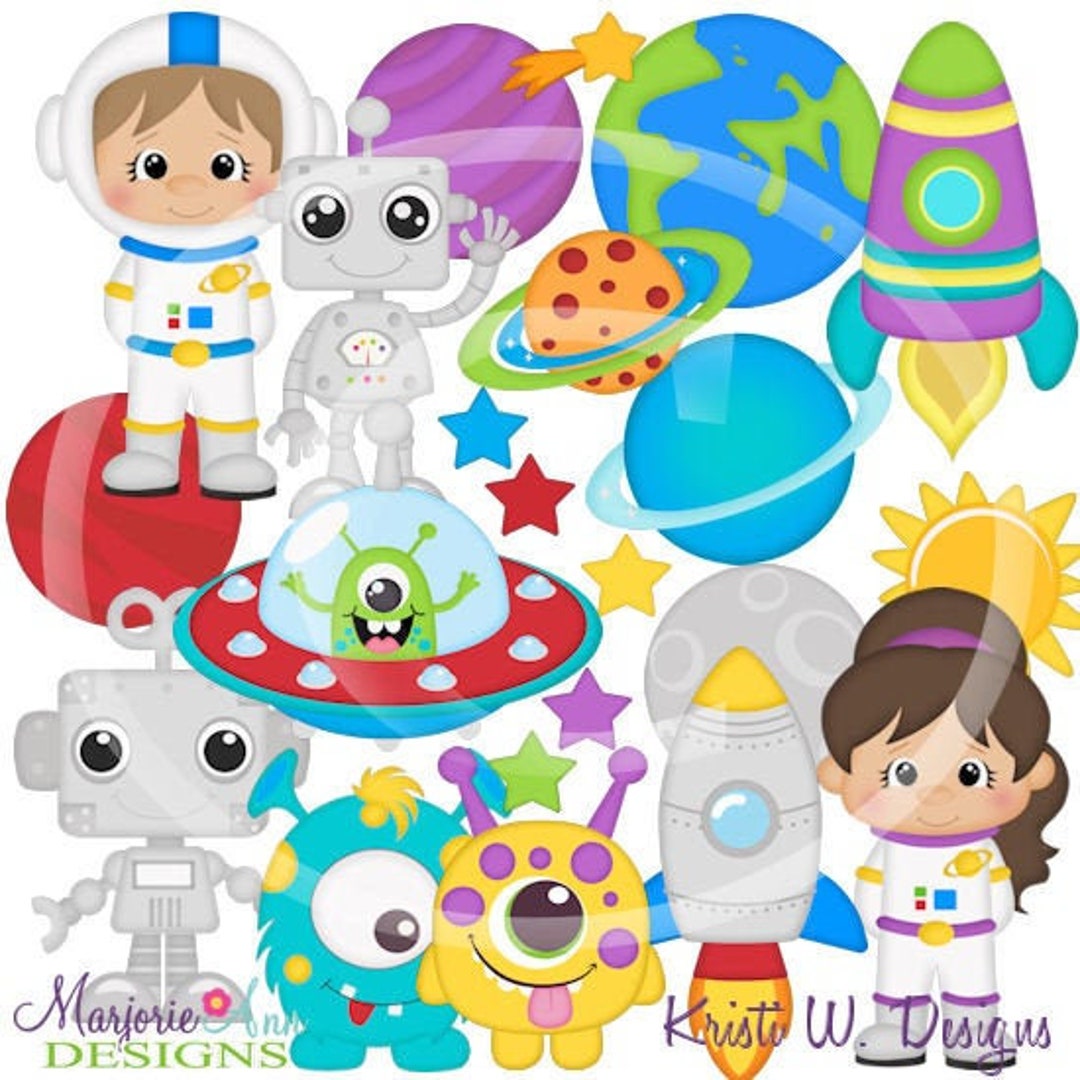 Outer Space Clip Art-instant Download-digital Clipart-planet Designs ...