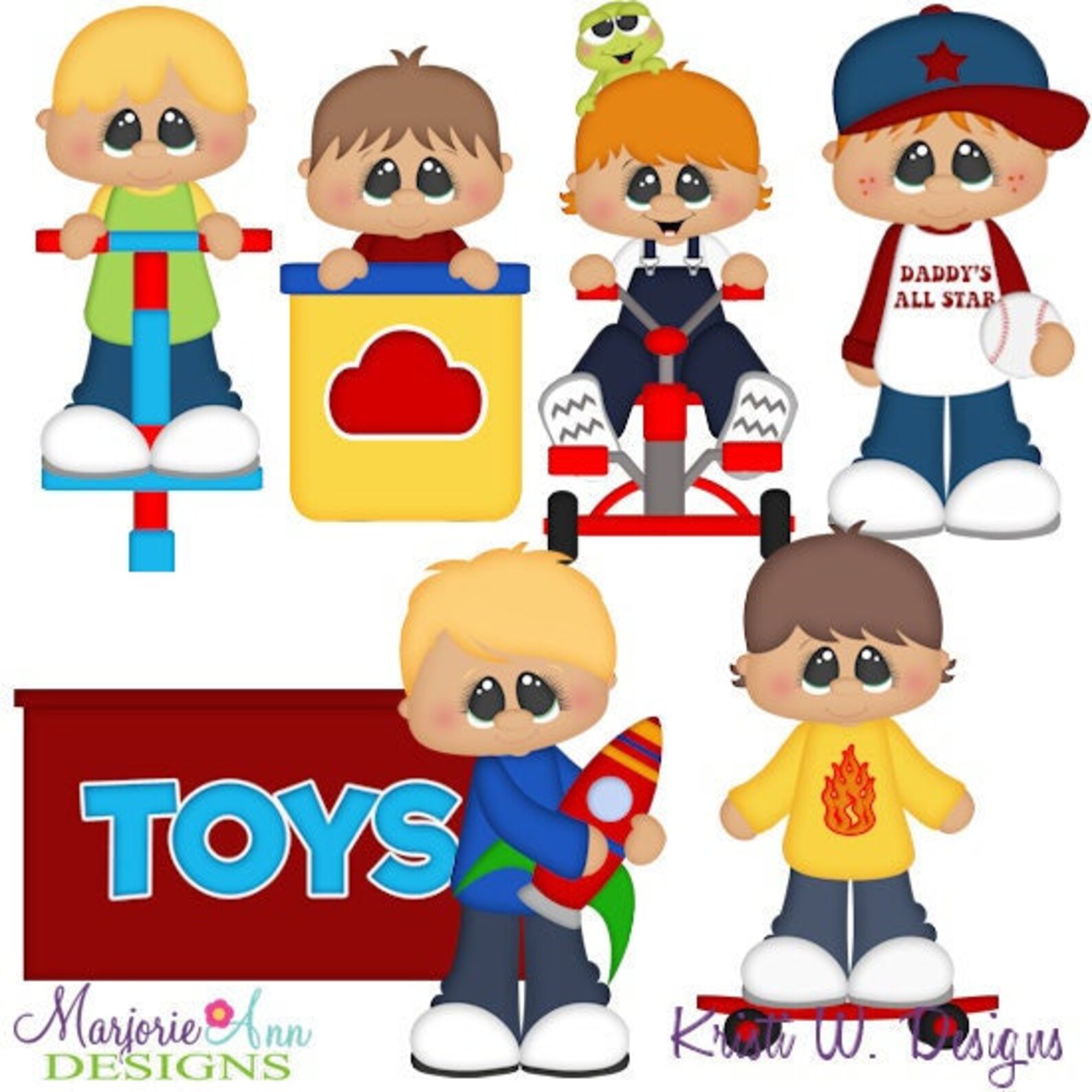 Digital Scrapbooking Boys & Their Toys Clipart-instant - Etsy