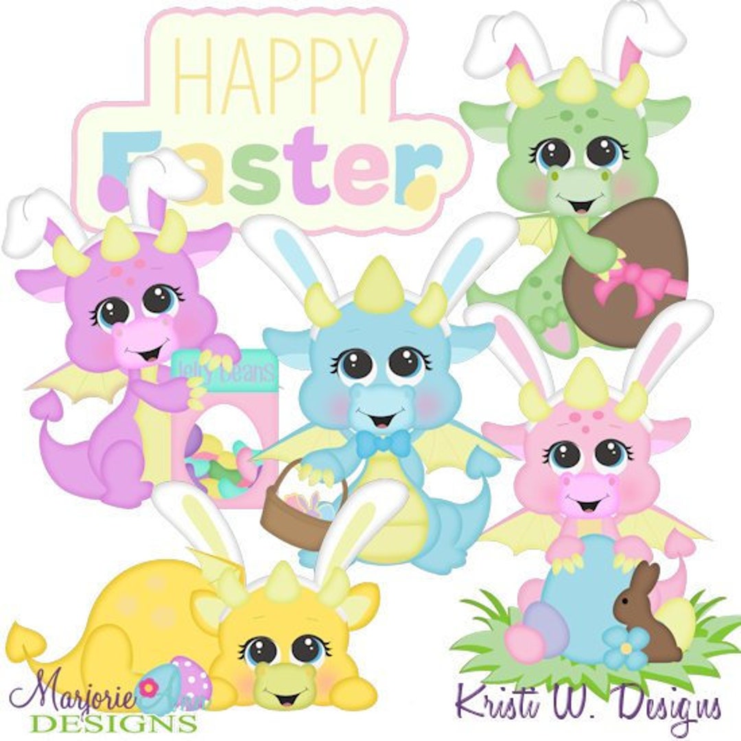 Easter Dragons Clip Art-instant Download-digital Clipart-easter-dragon ...