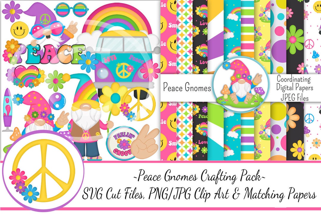 Peace Gnomes Crafting Pack/svg Cutting Files/paper Piecing/clipart ...