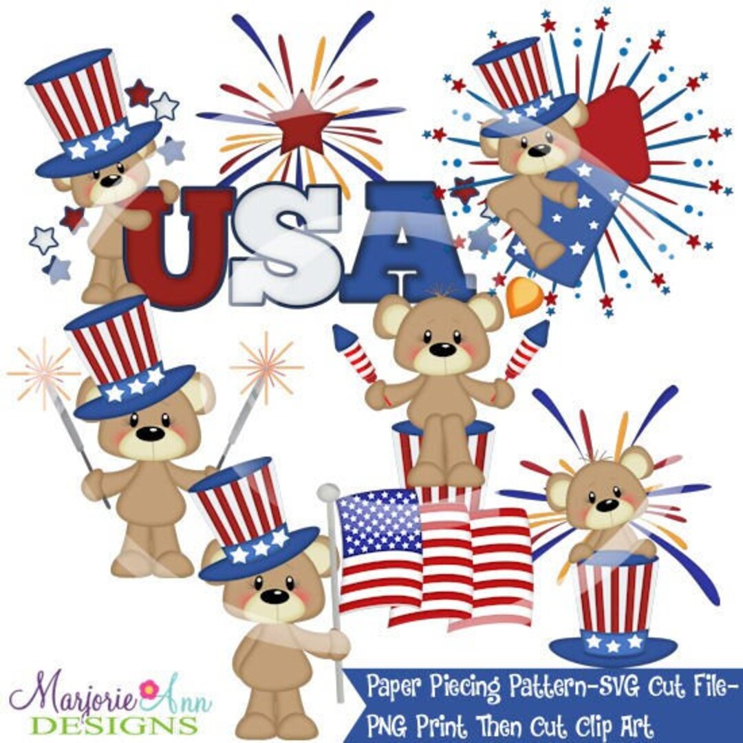 SVG Cut Files Paper Piecing PNG Clip Art Payton the Patriot Instant ...