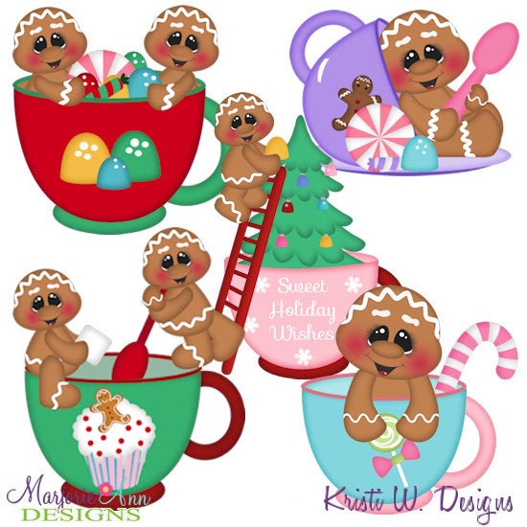 Christmas Tea Gingers Clip Art-instant Download-digital Clipart ...
