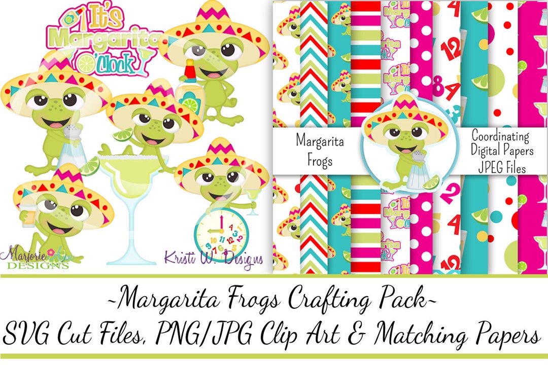 Margarita Frogs Crafting Pack/svg Cutting Files/paper Piecing/clipart ...