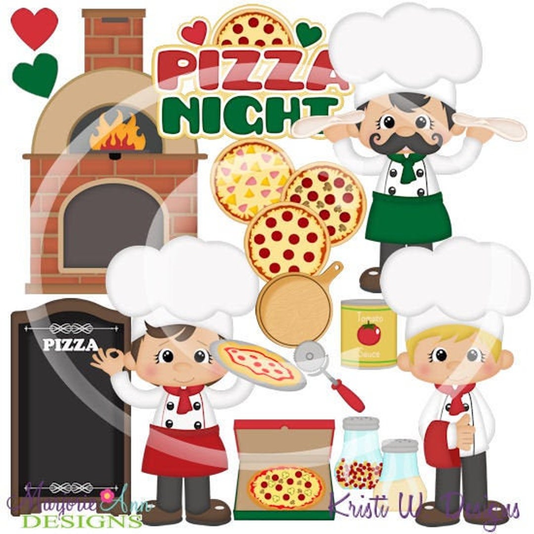 Pizza Time Boys Clip Art-digital Clipart-png Clip Art-digital ...