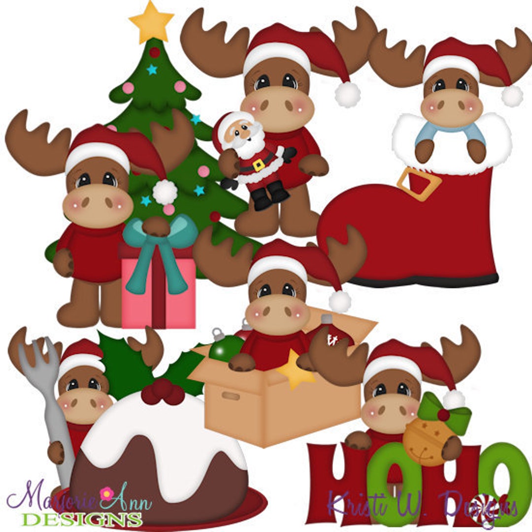 Christmas Moose Set 2 Clipart-digital Clipart-png Clip Art-digital ...