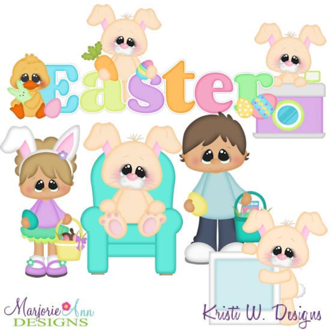 Pictures With the Easter Bunny Clipart-instant Download-digital Clipart ...