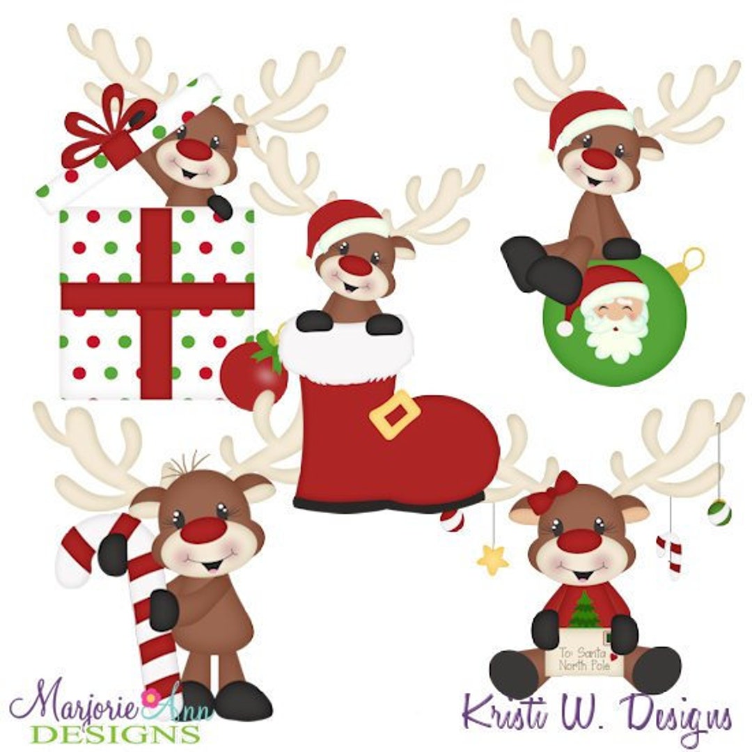 Christmas Reindeer Clip Art-instant Download-digital Clip Art-digital ...