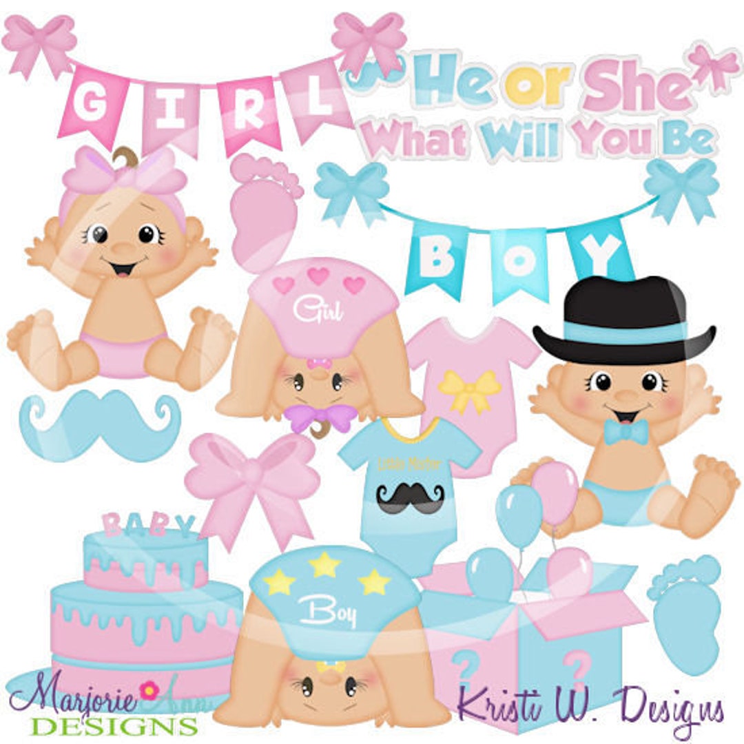Gender Reveal Party Clipart-digital Clipart-png Clip Art-digital ...