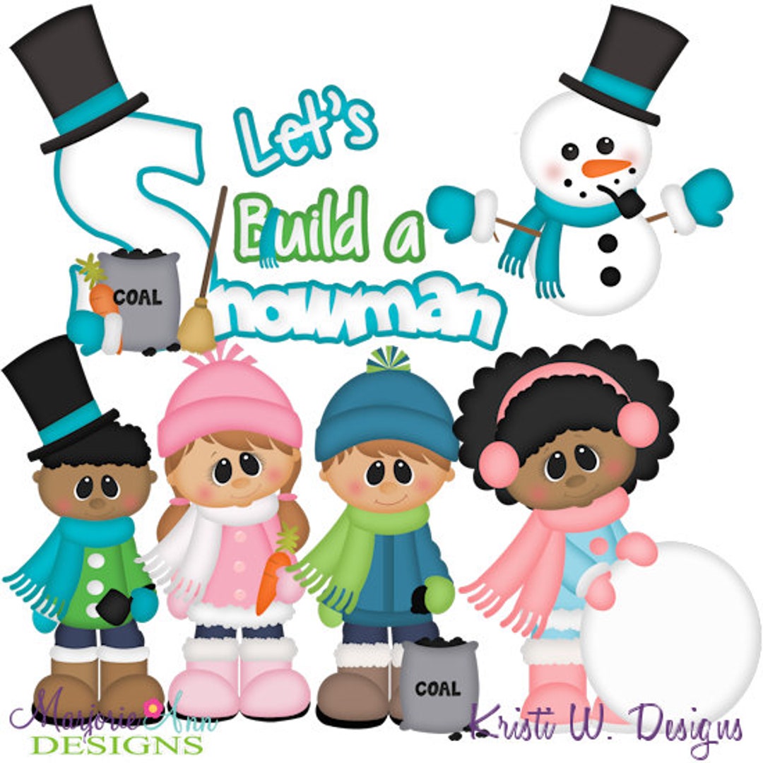 Let's Build A Snowman Clipart-instant Download-digital Clipart-png Clip ...