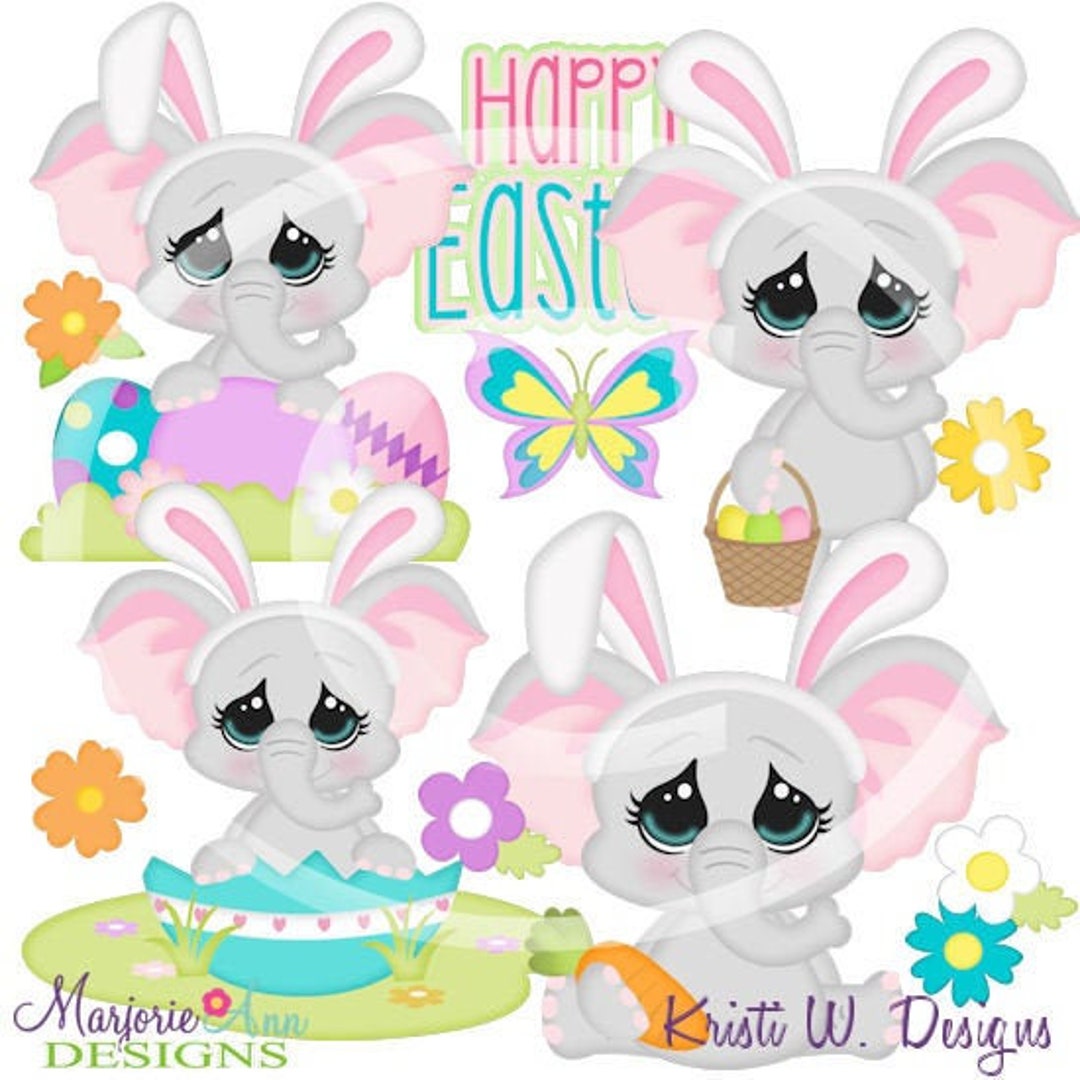 Easter Elephants Clip Art-instant Download-digital Clipart-easter Clip ...