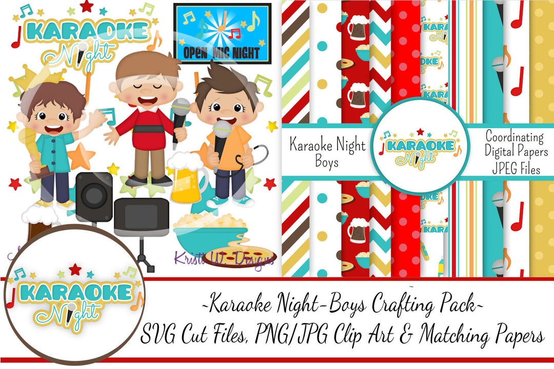Karaoke Night-boys Crafting Pack/svg Cutting Files/paper Piecing ...