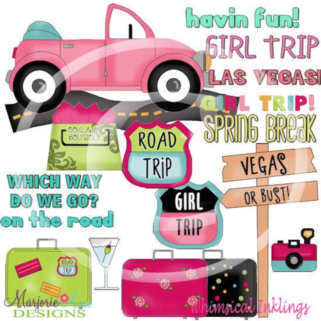 Girls Road Trip Clipart-digital Clipart-png Clip Art-digital ...