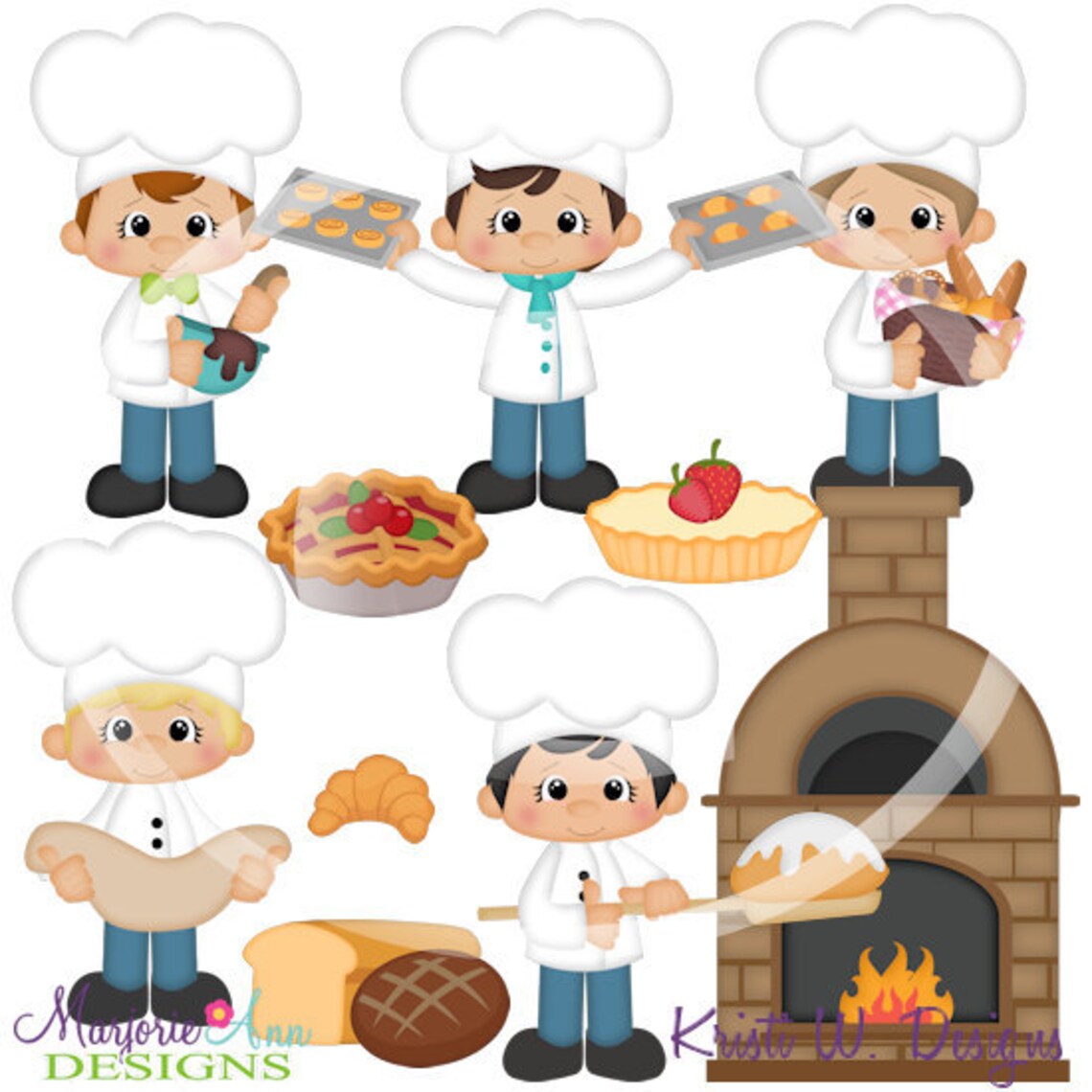 Baking Boys Clip Art-digital Clipart-png Clip Art-digital - Etsy