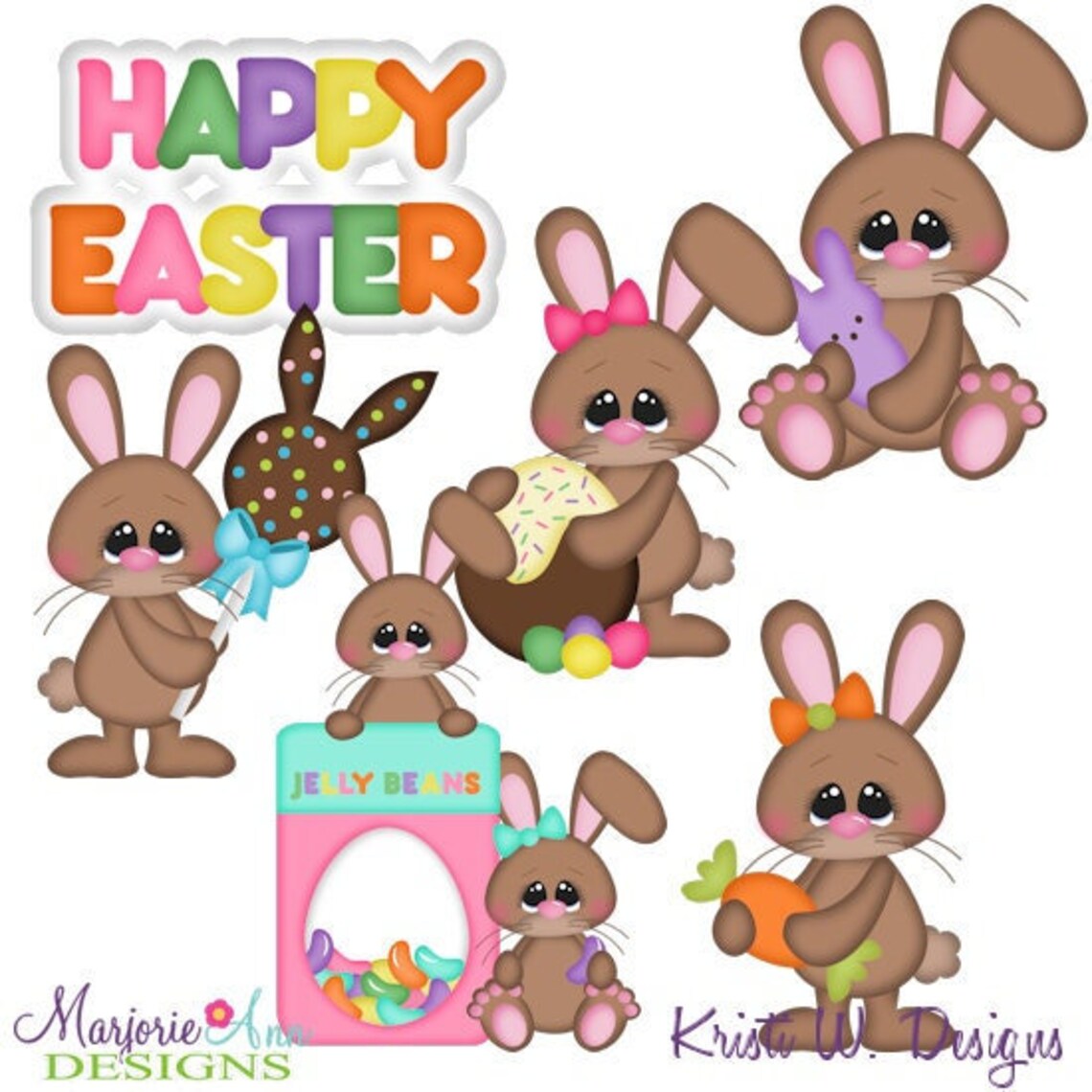 Chocolate Bunnies Clip Art-instant Download-digital Clipart | Etsy