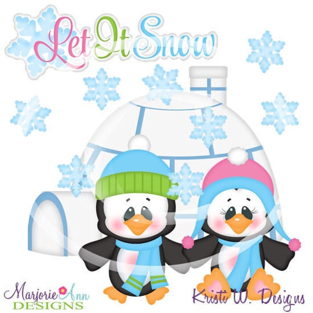 Snow Penguins Clip Art-digital Clipart-png Clip Art-digital ...