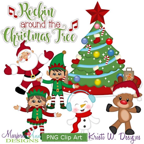 Rocking Around the Christmas Tree Clipart-instant - Etsy