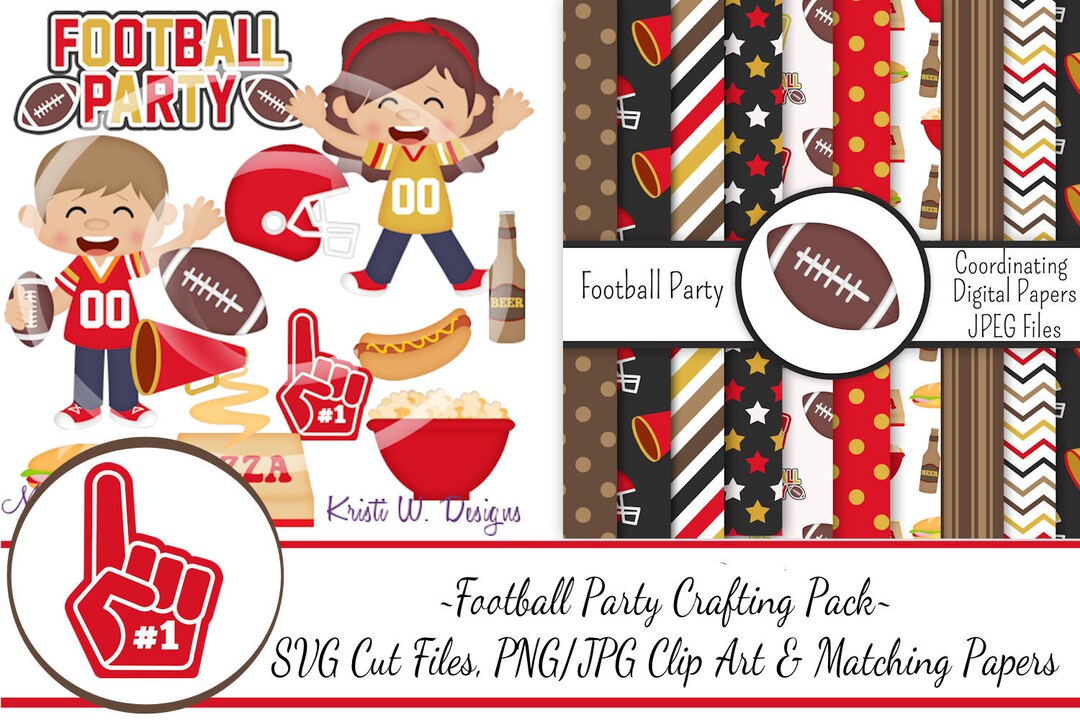 Football Party Crafting Pack/svg Cutting Files/paper Piecing/clipart ...