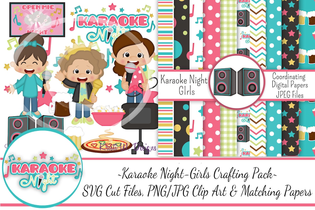 Karaoke Night-girls Crafting Pack/svg Cutting Files/paper Piecing ...