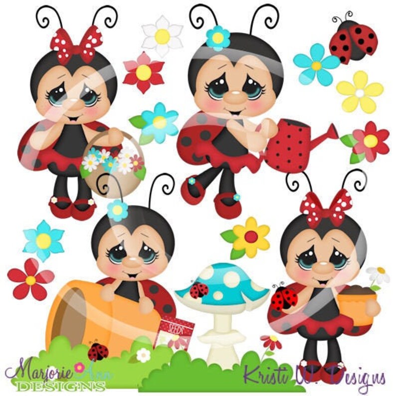 Ladybug Spring Clip Art-instant Download-digital - Etsy