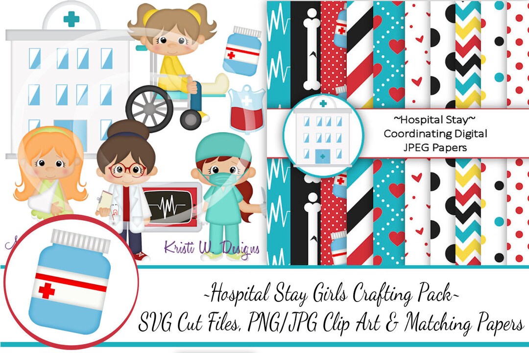Hospital Stay Girls Crafting Pack/svg Cutting Files/paper Piecing ...