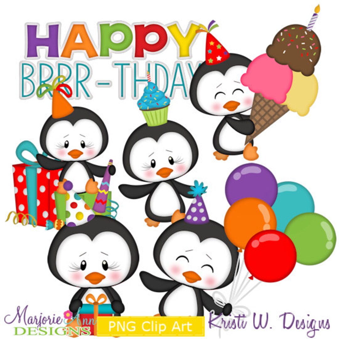 Happy Brrr-thday Clipart-instant Download-digital Clipart-png Clip Art ...