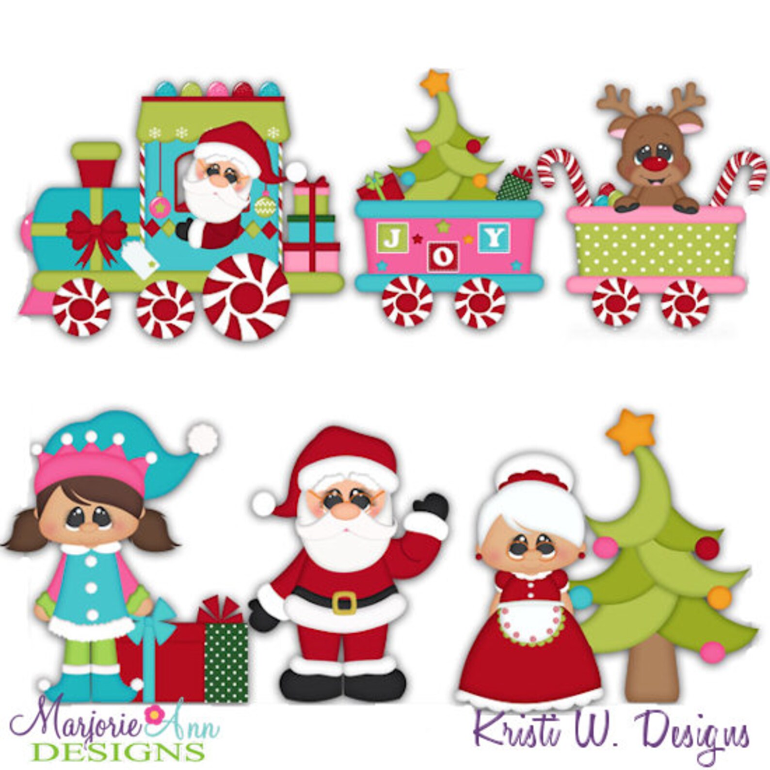 Christmas Town Train Clip Art-instant Download-digital - Etsy