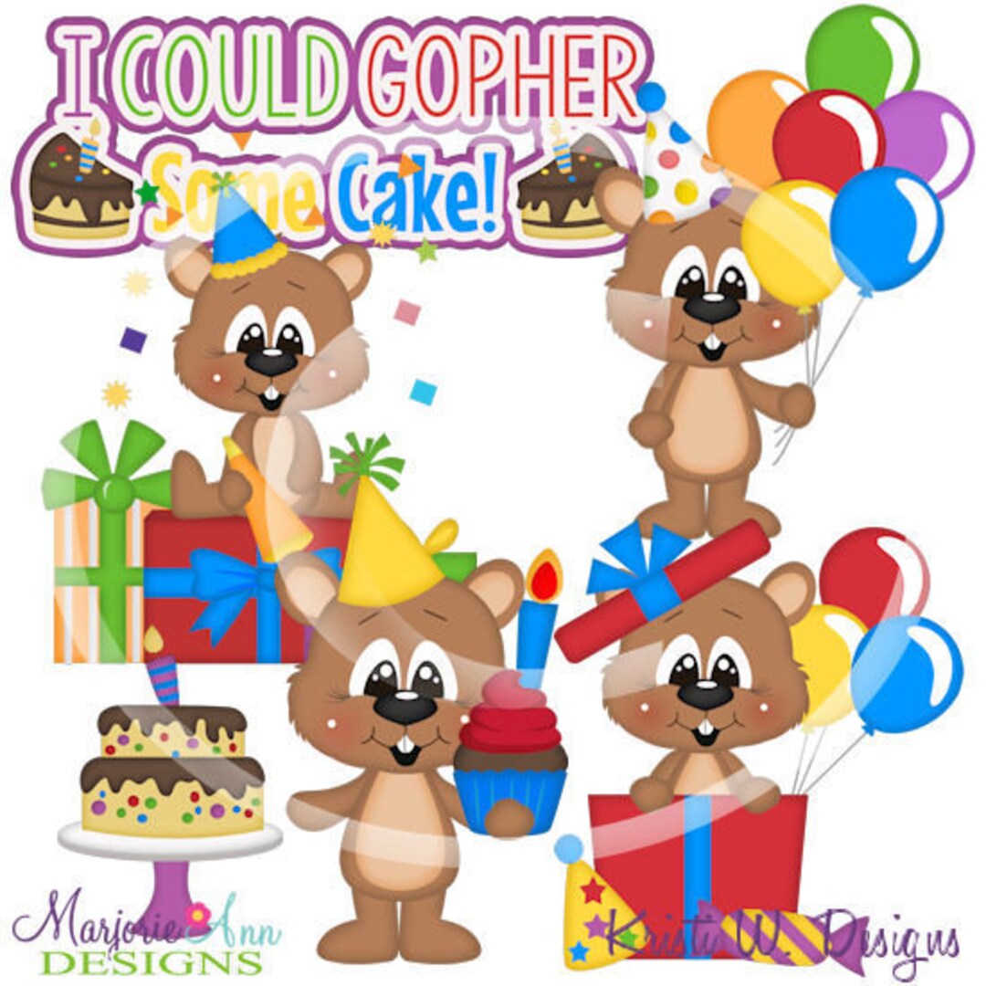 Gopher Birthday Clip Art-digital Clipart-png Clip Art-digital - Etsy