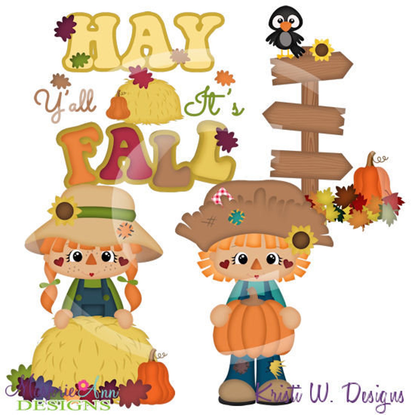 Hay Y'all It's Fall Clipart-digital Clipart-png Clip | Etsy