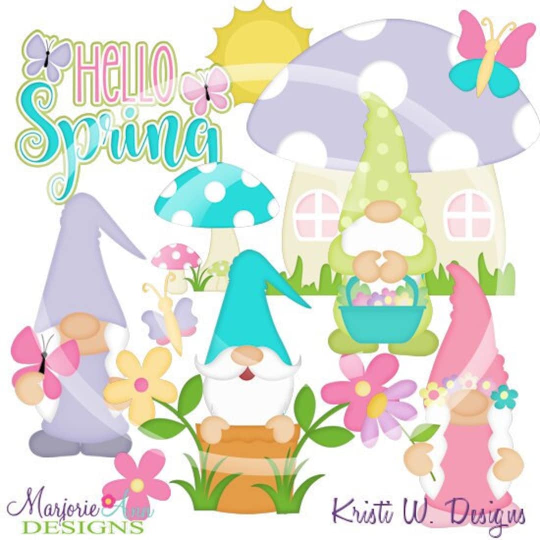 Spring Gnomes Clip Art-digital Clipart-png Clip Art-digital ...