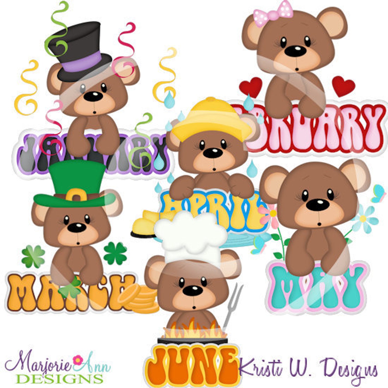 On the Calendar January-june EXCLUSIVE Clipart-instant | Etsy