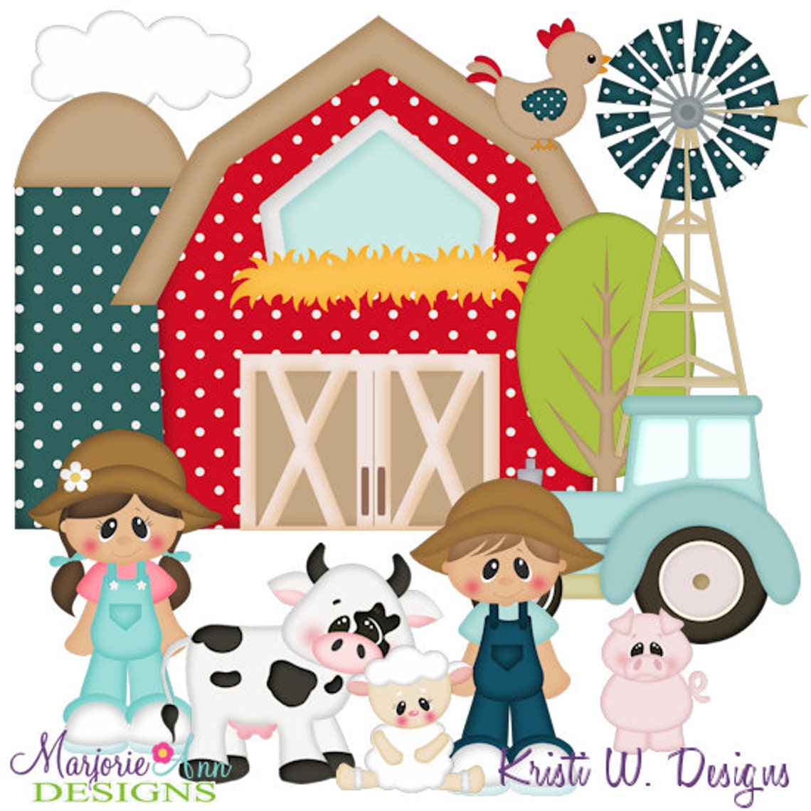 On the Farm Clipart-digital Clipart-png Clip Art-digital - Etsy