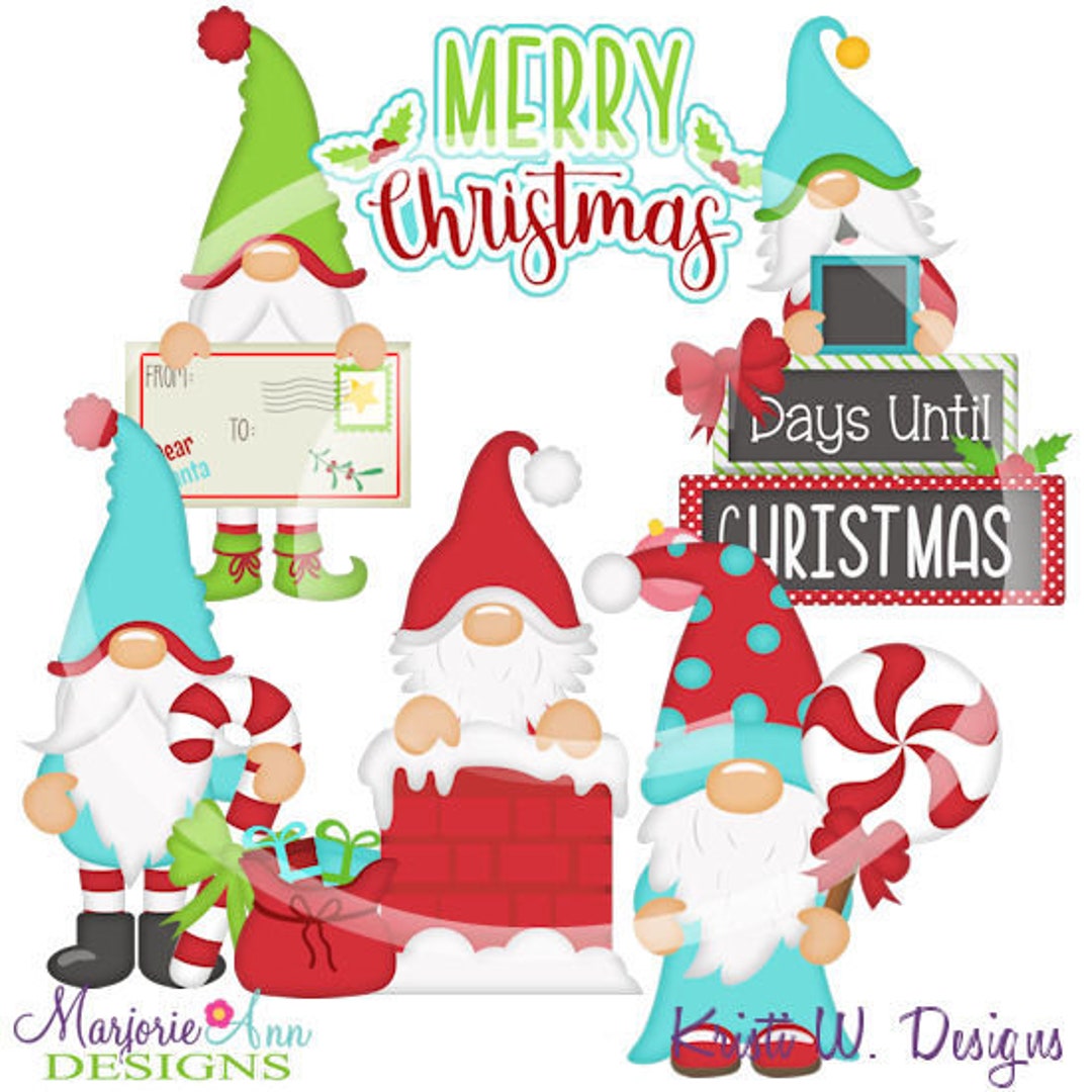 Merry Christmas Gnomes Clipart-instant Download-digital Clipart-png ...