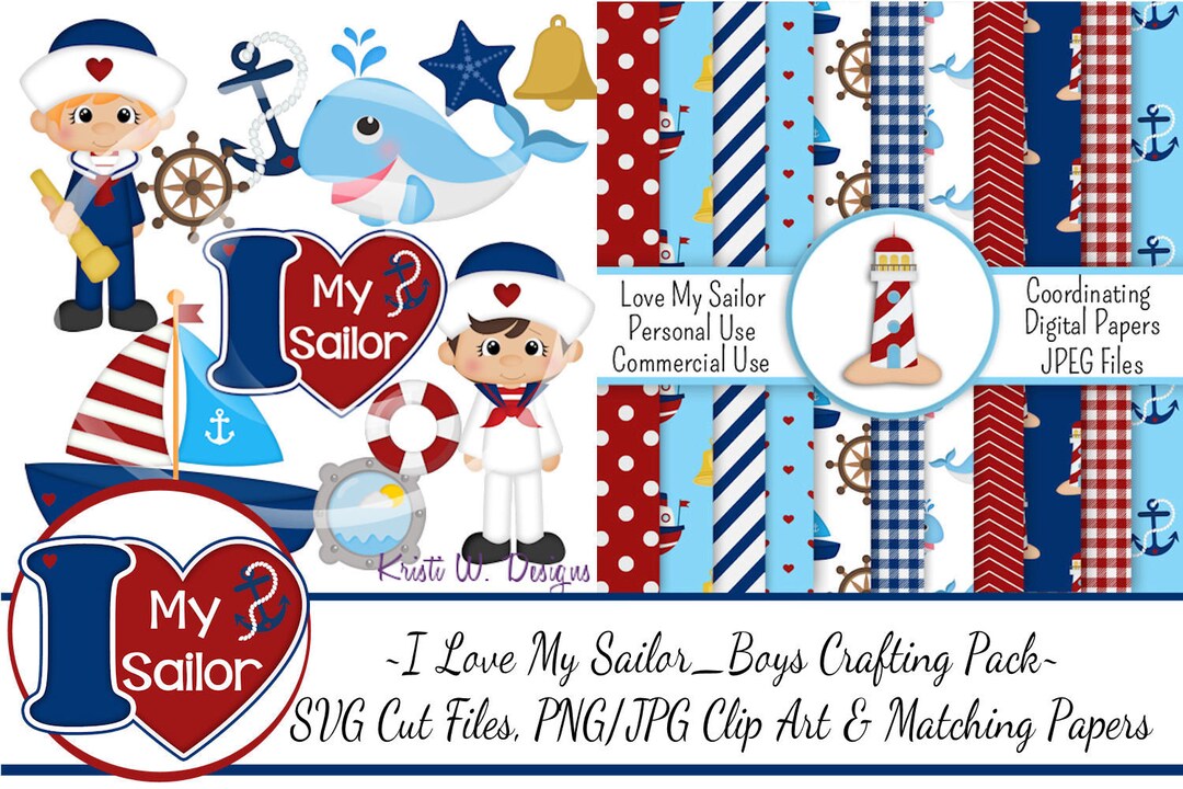 I Love My Sailor-boys Crafting Pack/svg Cutting Files/paper Piecing ...