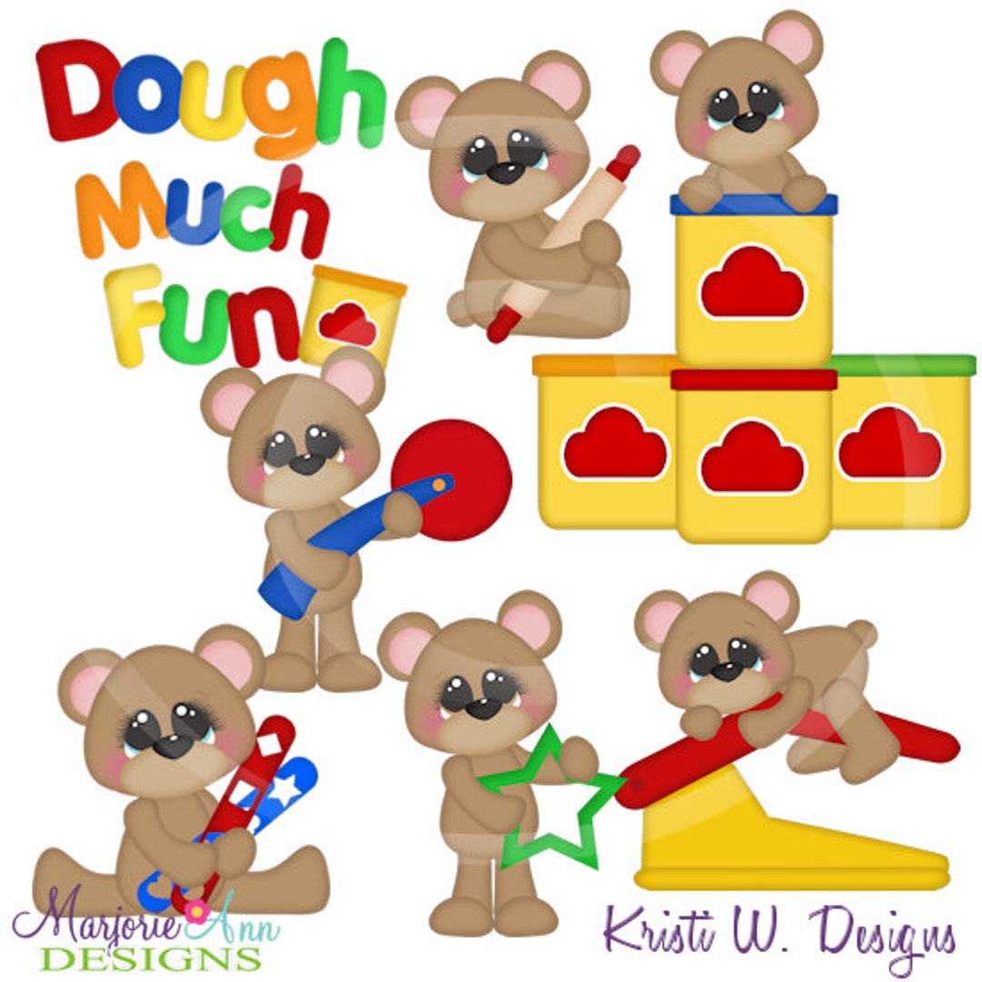 Dough Much Fun Bears Clipart-instant Download-digital Clipart-png Clip ...