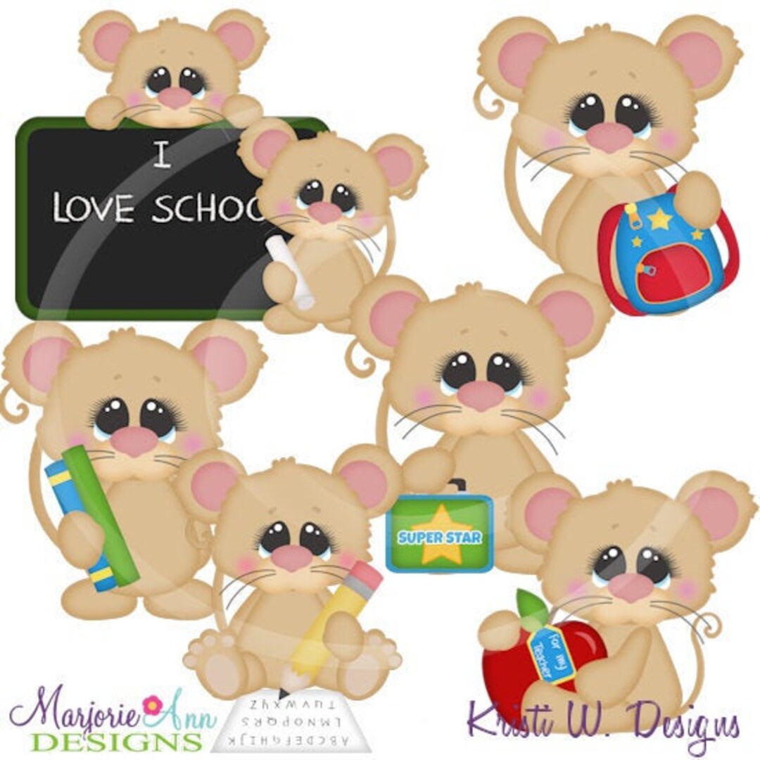 Back to School Mice Clip Art-instant Download-digital Clipart-school ...